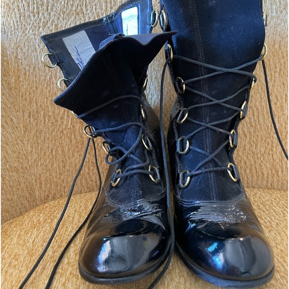 Sbicca | Shoes | Vintage Sbicca Patten Leather Lace Up Ankle Boots ...